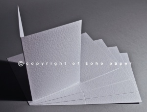 Hammer Embossed White Creased Cards 280gsm - Soho Paper