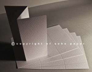 Hammer Embossed White Creased Cards 280gsm - Soho Paper