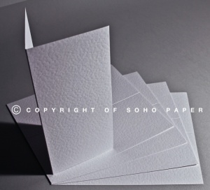 Hammer Embossed White Creased Cards 280gsm - Soho Paper