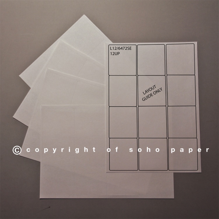 Laser / Inkjet Labels - 12 Labels per Sheet - Soho Paper