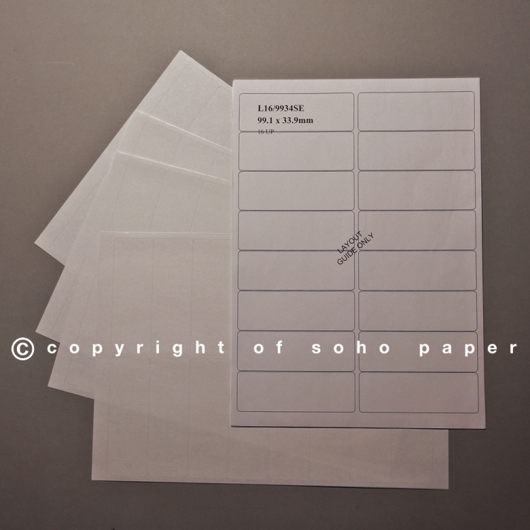 Laser / Inkjet Labels - 16 Labels per Sheet - Soho Paper