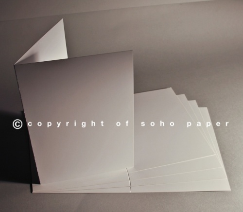 White Satin Creased Cards A5 350gsm - Soho Paper