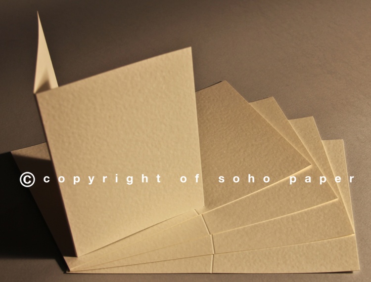 Hammer Cream Embossed Creased Card Blanks 250gsm - Soho Paper