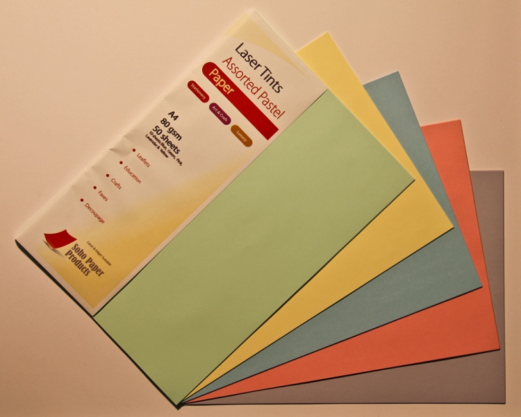Laser Tints Assorted Pastel Shades Paper A4 80gsm - Soho Paper