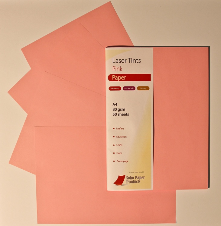 Laser Tints Pink Paper A4 80gsm - Soho Paper