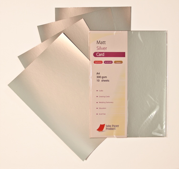 Matt Silver A4 300gsm Card - Soho Paper